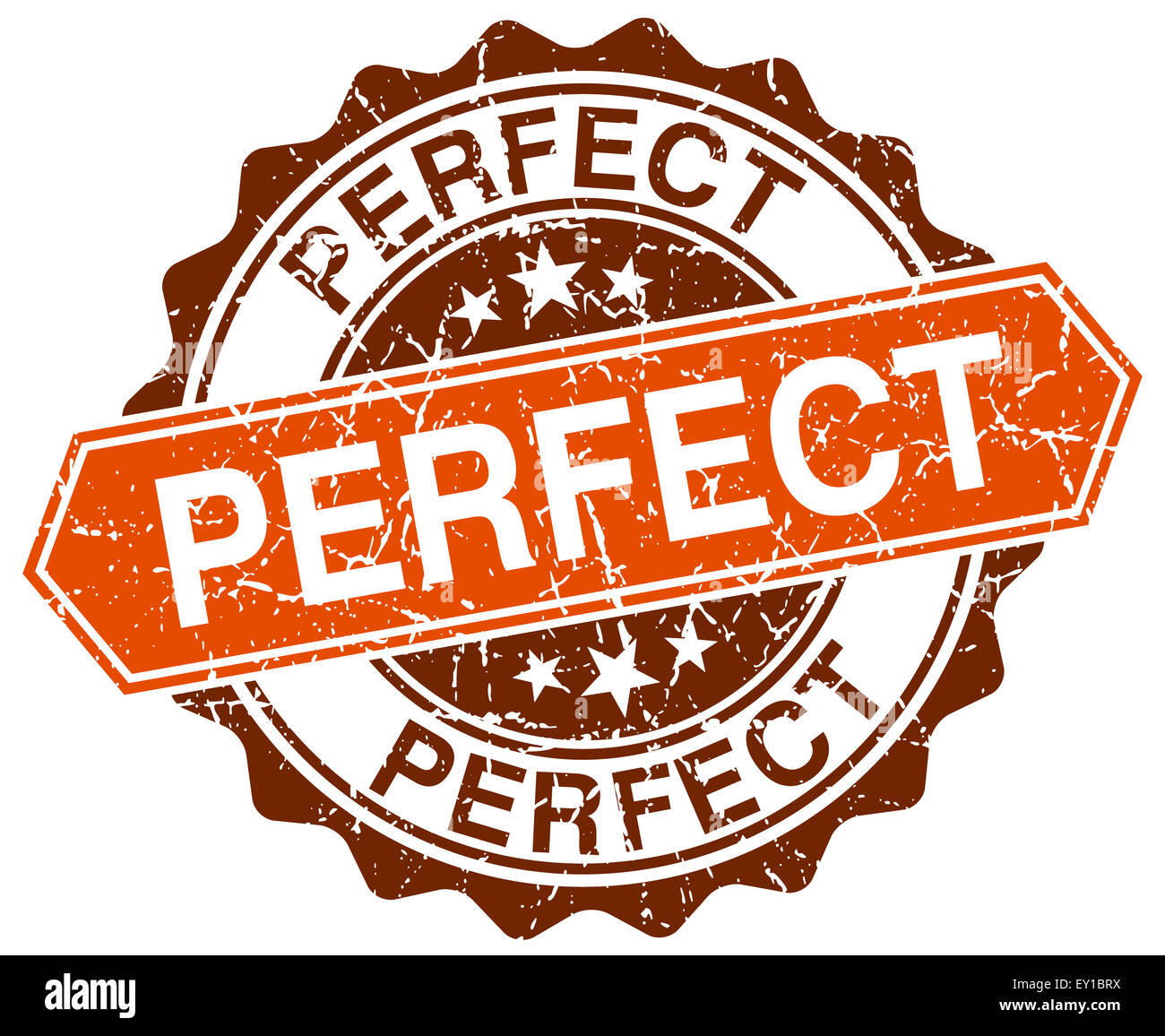 perfect orange round grunge stamp on white Stock Photo - Alamy