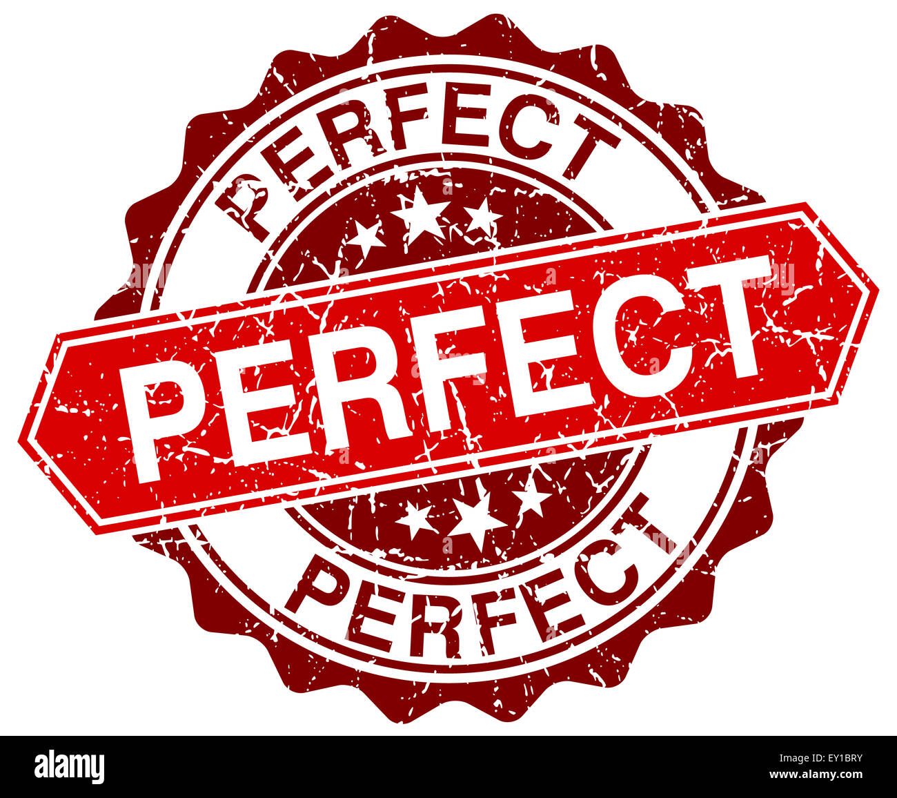 perfect red round grunge stamp on white Stock Photo - Alamy