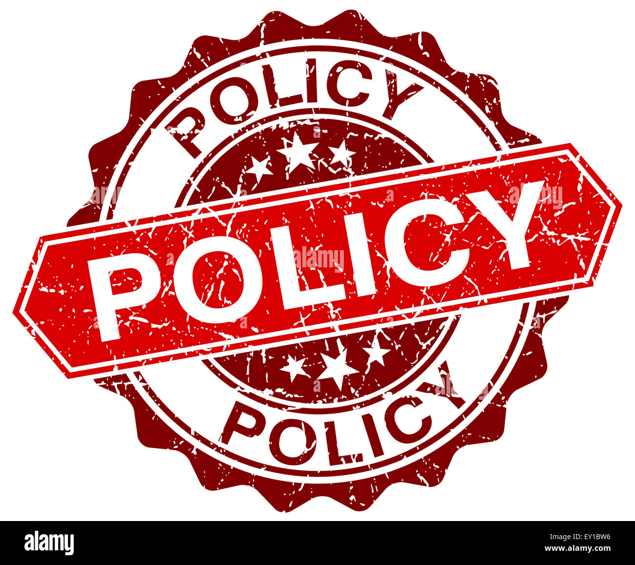 policy red round grunge stamp on white Stock Photo - Alamy