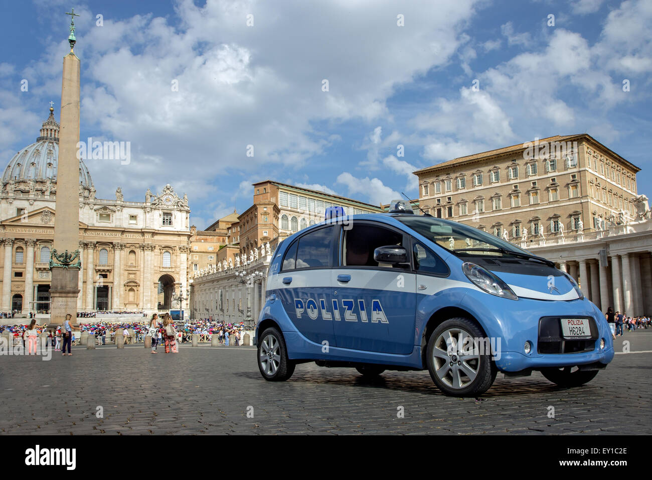Police car on St. Peter's Square in Vatican Stock Photo - Alamy