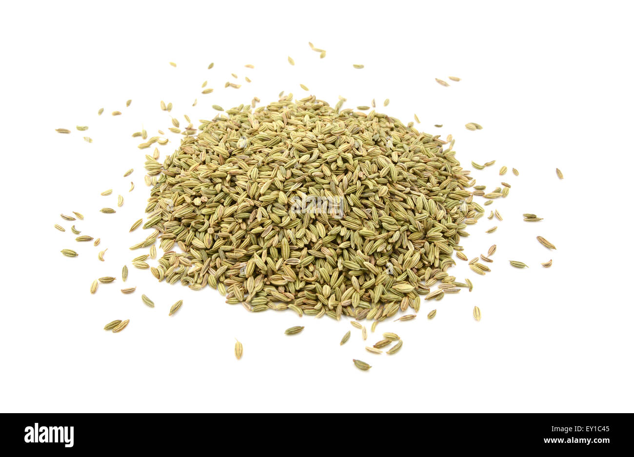 Heap of dried fennel seeds, isolated on a white background Stock Photo ...