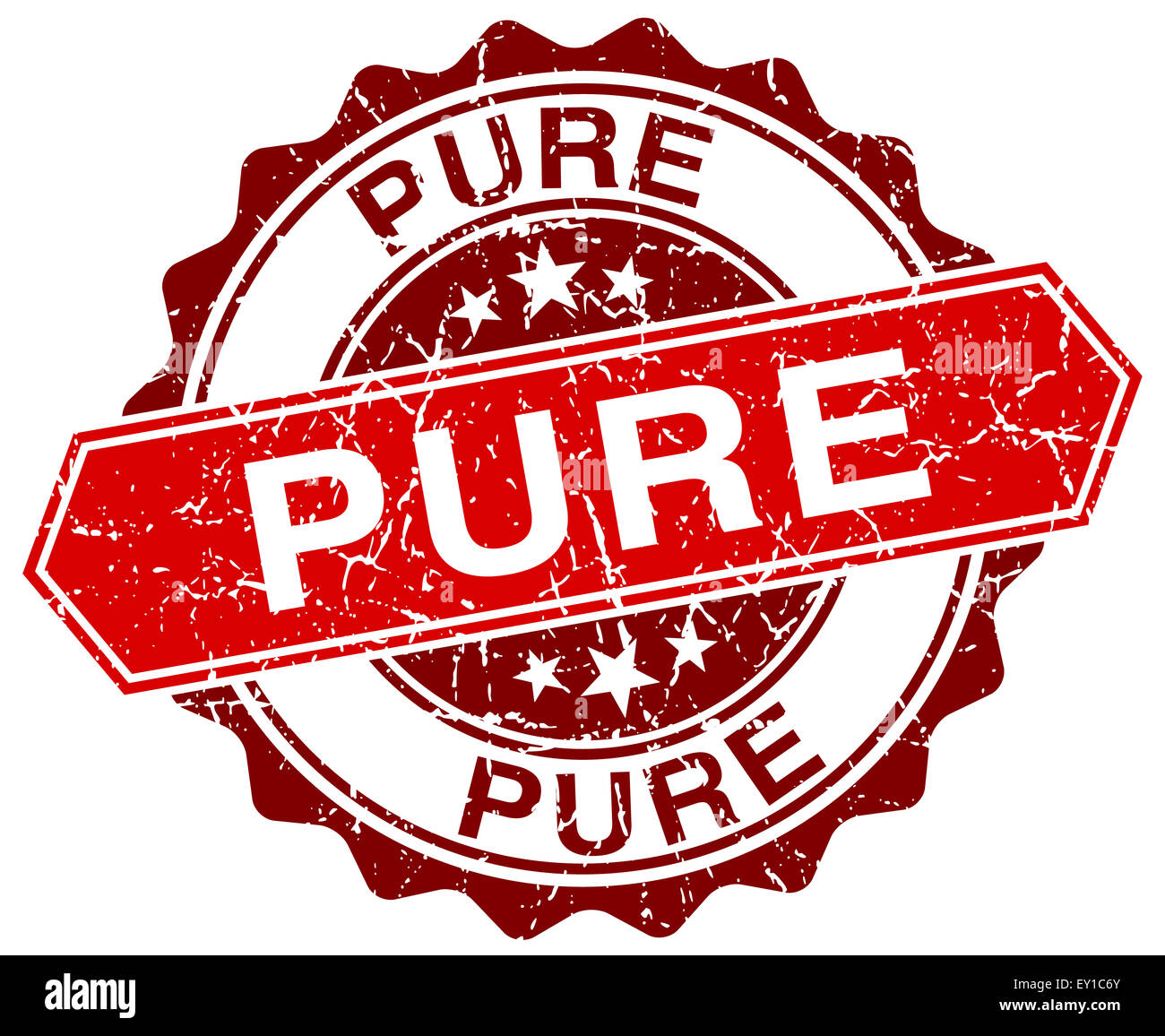 pure red round grunge stamp on white Stock Photo - Alamy