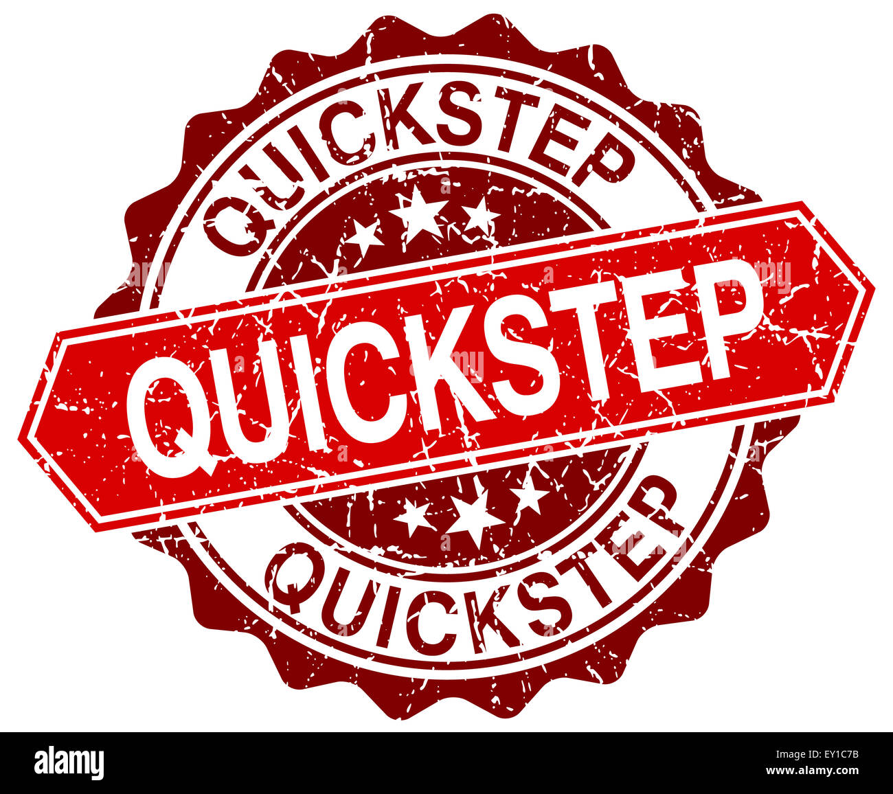 quickstep red round grunge stamp on white Stock Photo - Alamy