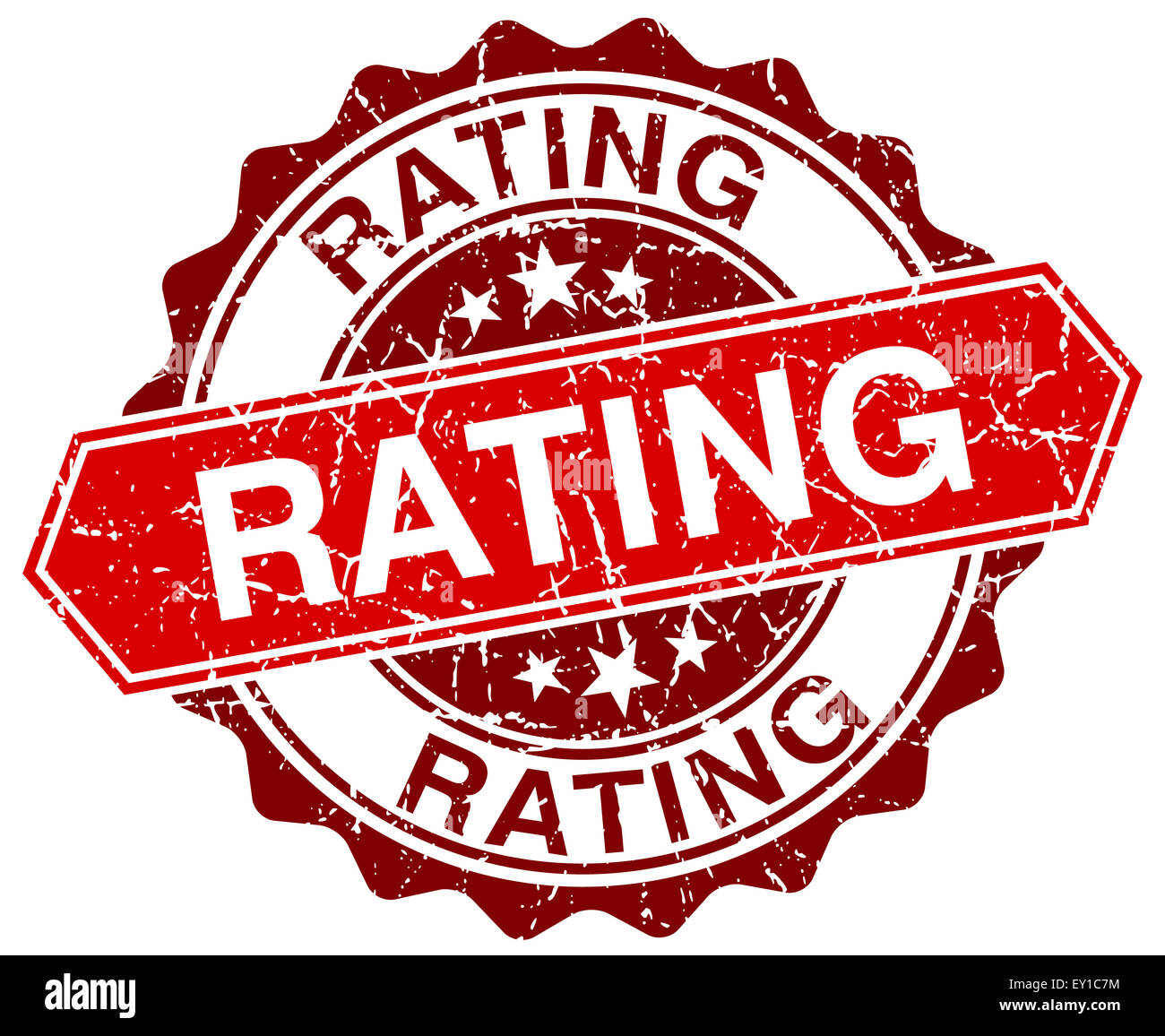 rating red round grunge stamp on white Stock Photo - Alamy