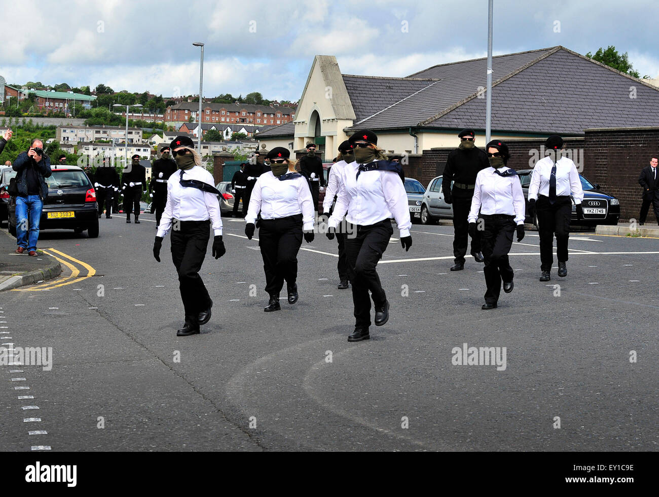 Members of the Irish National Liberation Army (INLA) at the funeral of ...