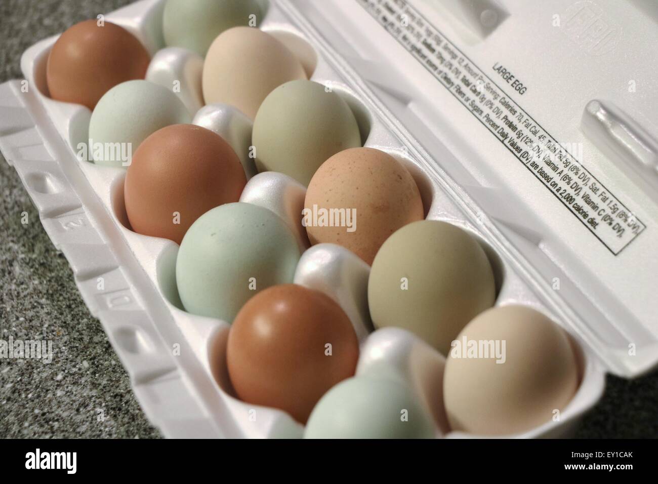 Variety of local farm-fresh eggs Stock Photo - Alamy