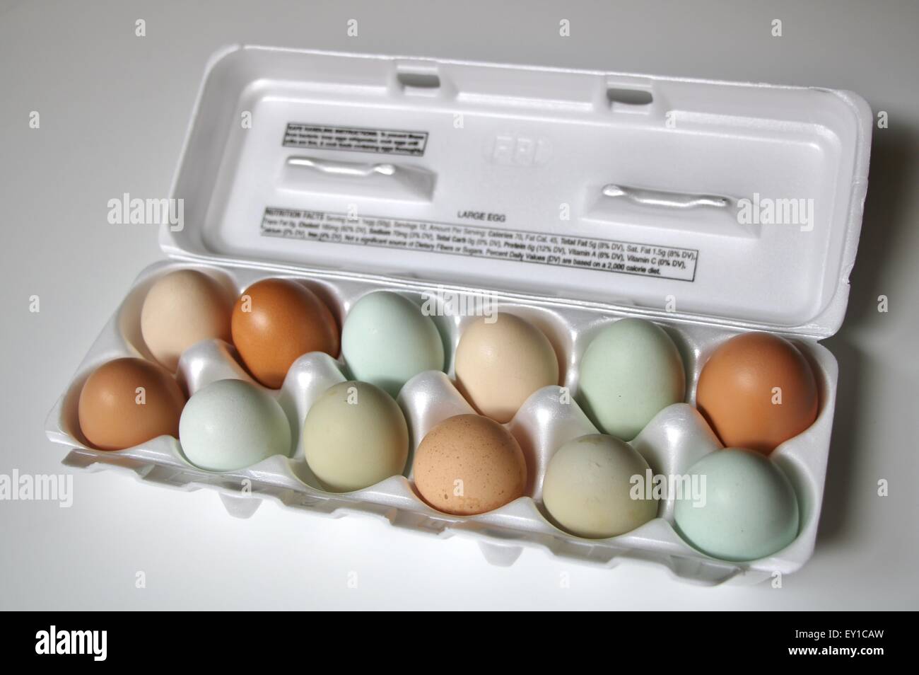 Variety of local farm-fresh eggs Stock Photo - Alamy