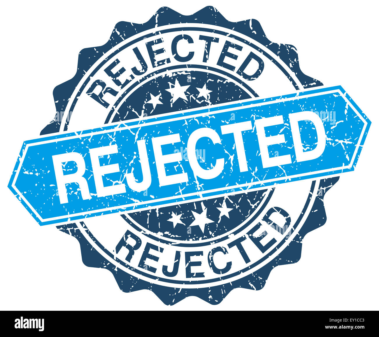 rejected blue round grunge stamp on white Stock Photo - Alamy