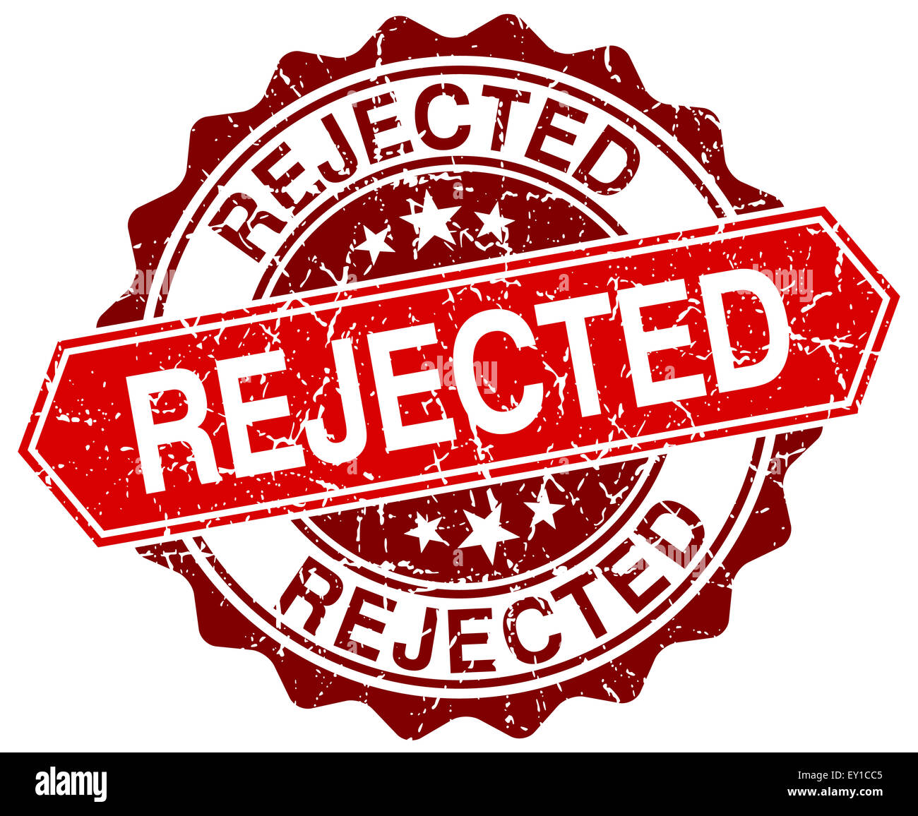 rejected red round grunge stamp on white Stock Photo - Alamy