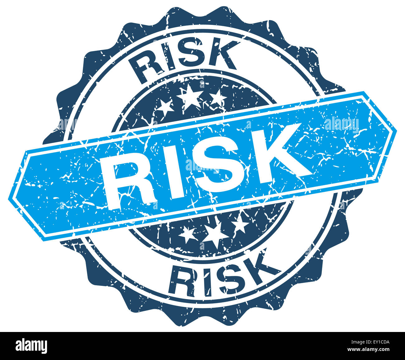 risk blue round grunge stamp on white Stock Photo - Alamy