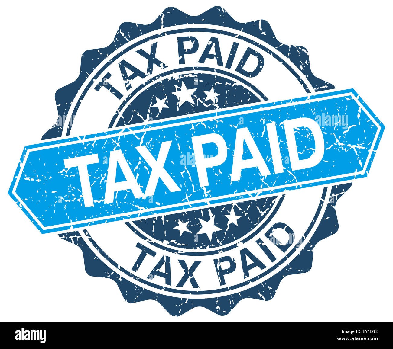 tax paid blue round grunge stamp on white Stock Photo - Alamy