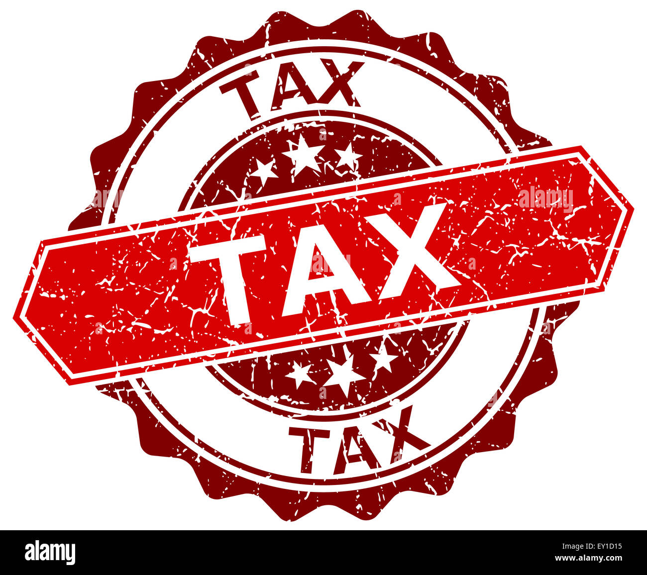 tax red round grunge stamp on white Stock Photo - Alamy