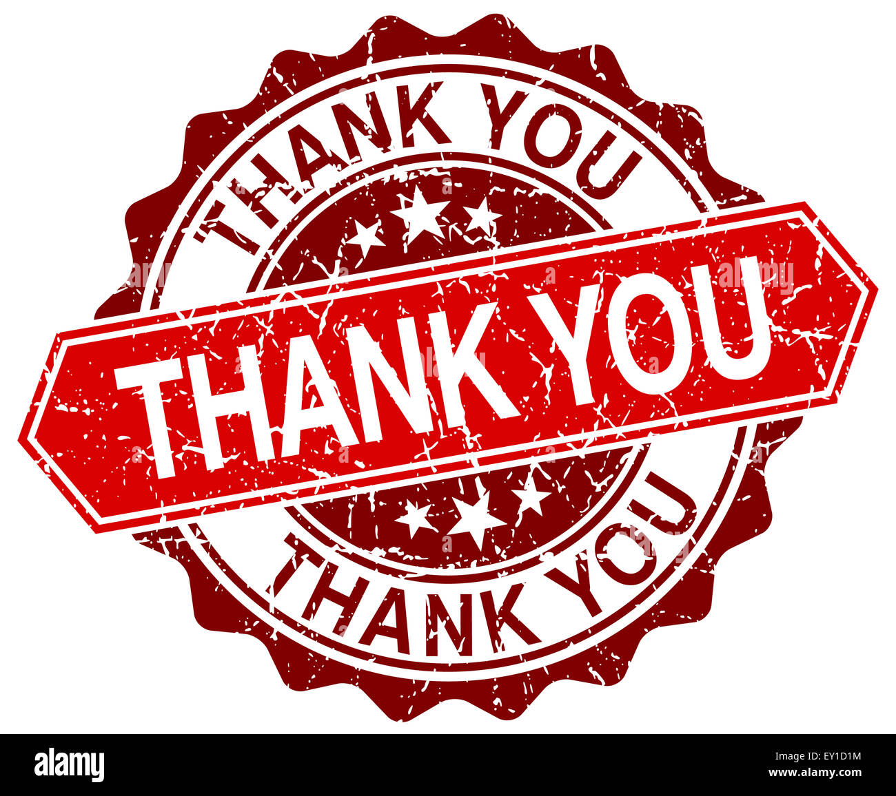 thank you red round grunge stamp on white Stock Photo - Alamy