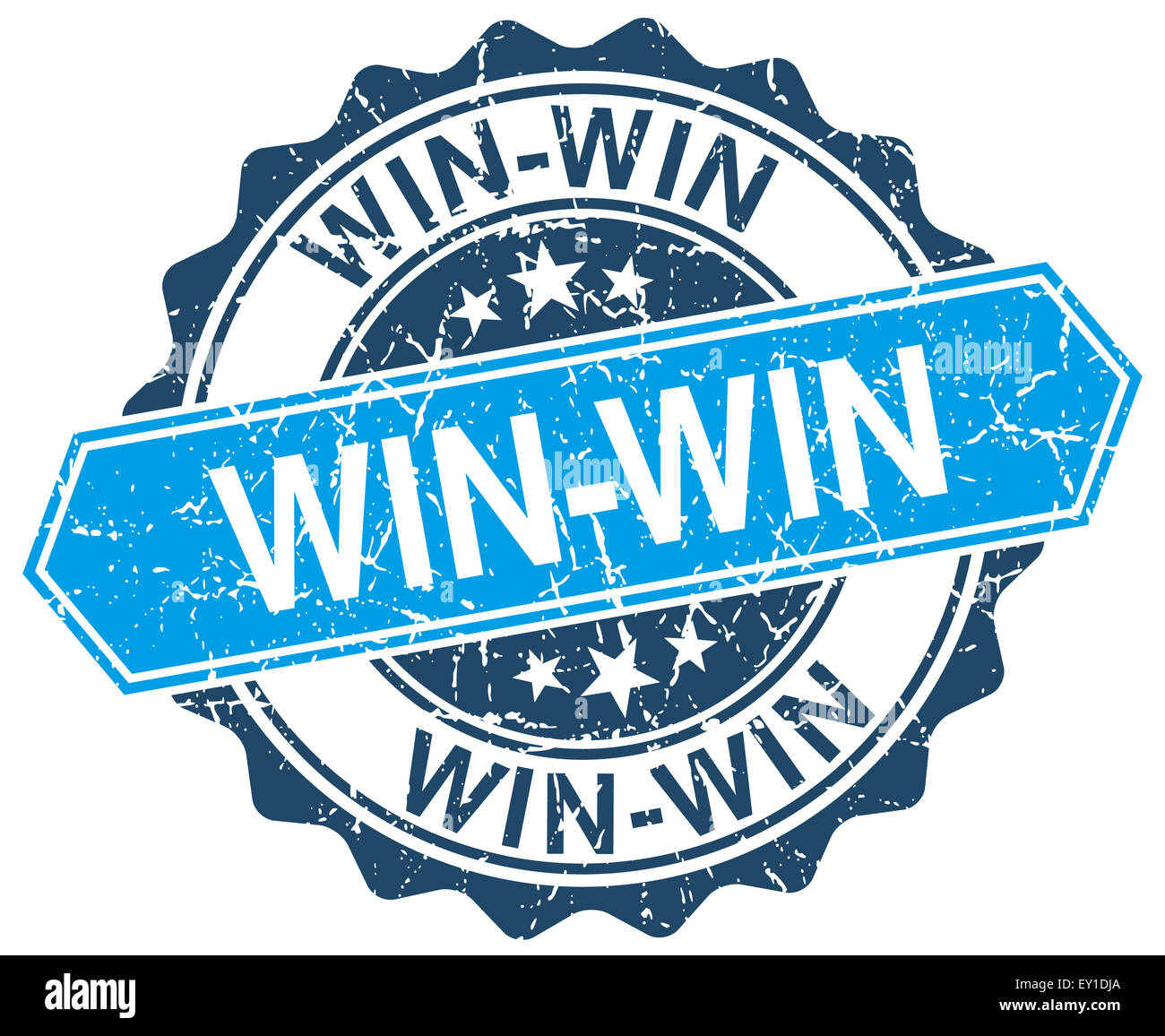 win-win blue round grunge stamp on white Stock Photo - Alamy