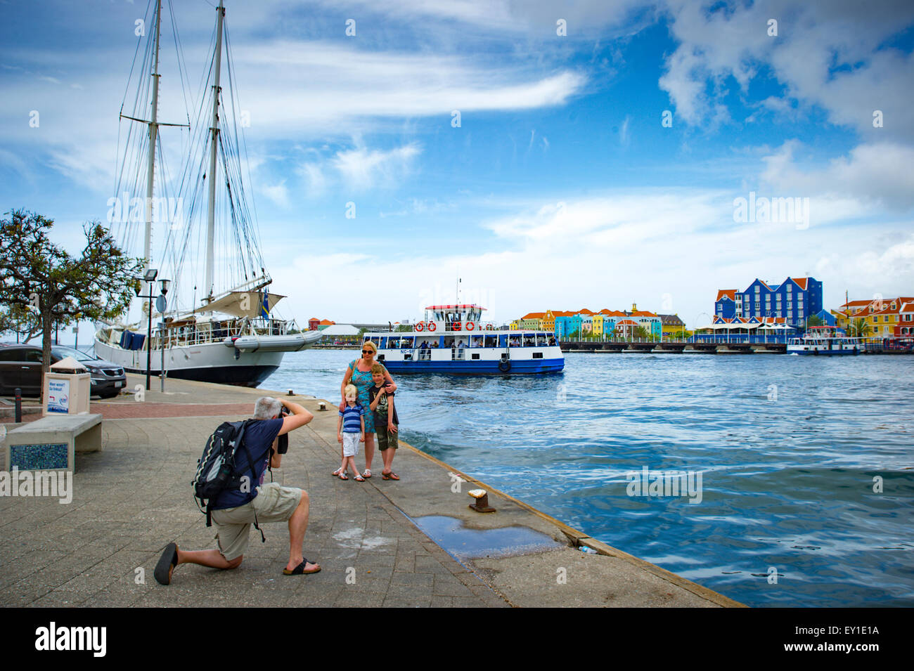 Waterfront of Willemstad overlooking the Sint Anna Bay Stock Photo - Alamy
