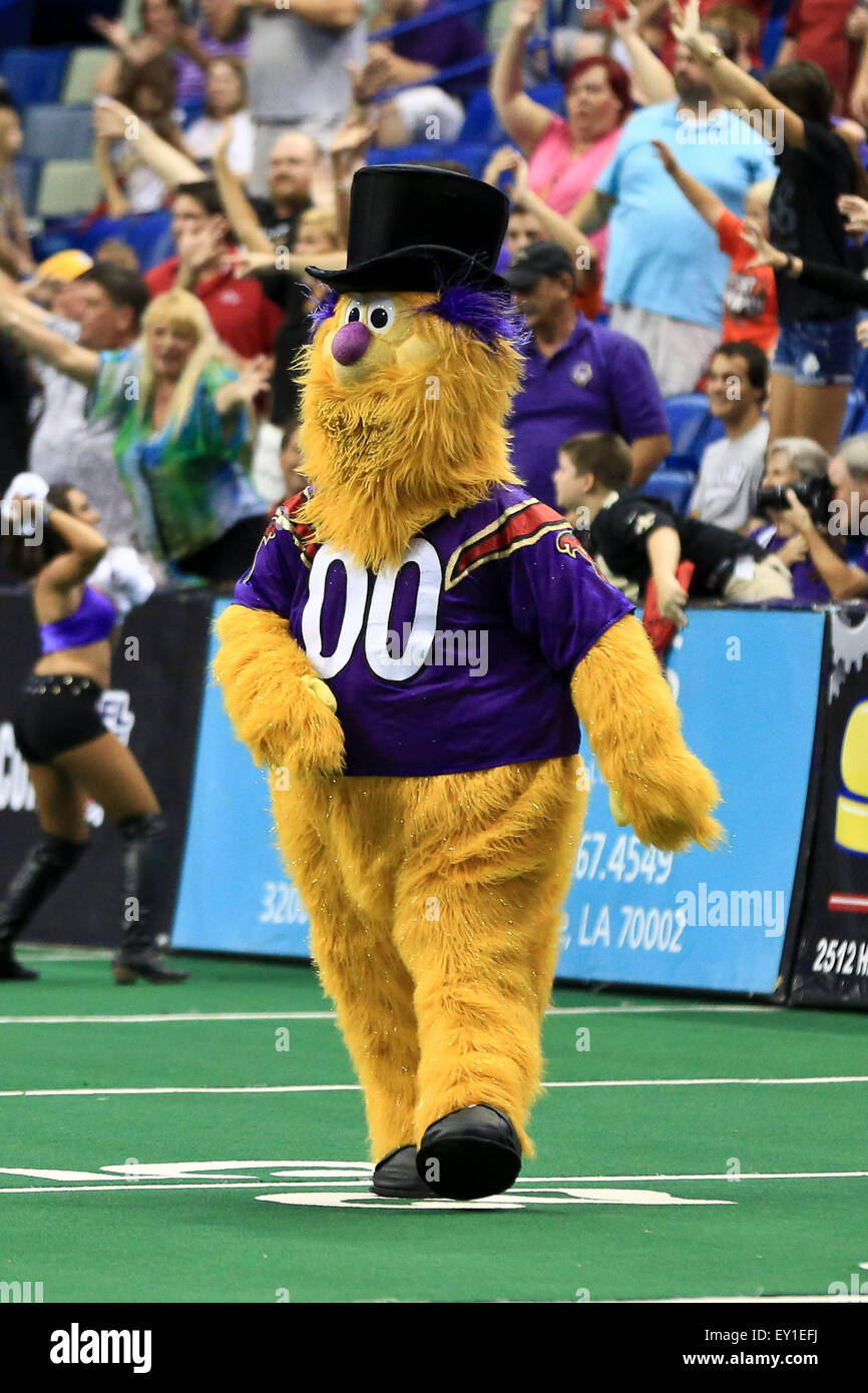 New Orleans, LA, USA. 18th July, 2015. New Orleans VooDoo mascot MOJO ...
