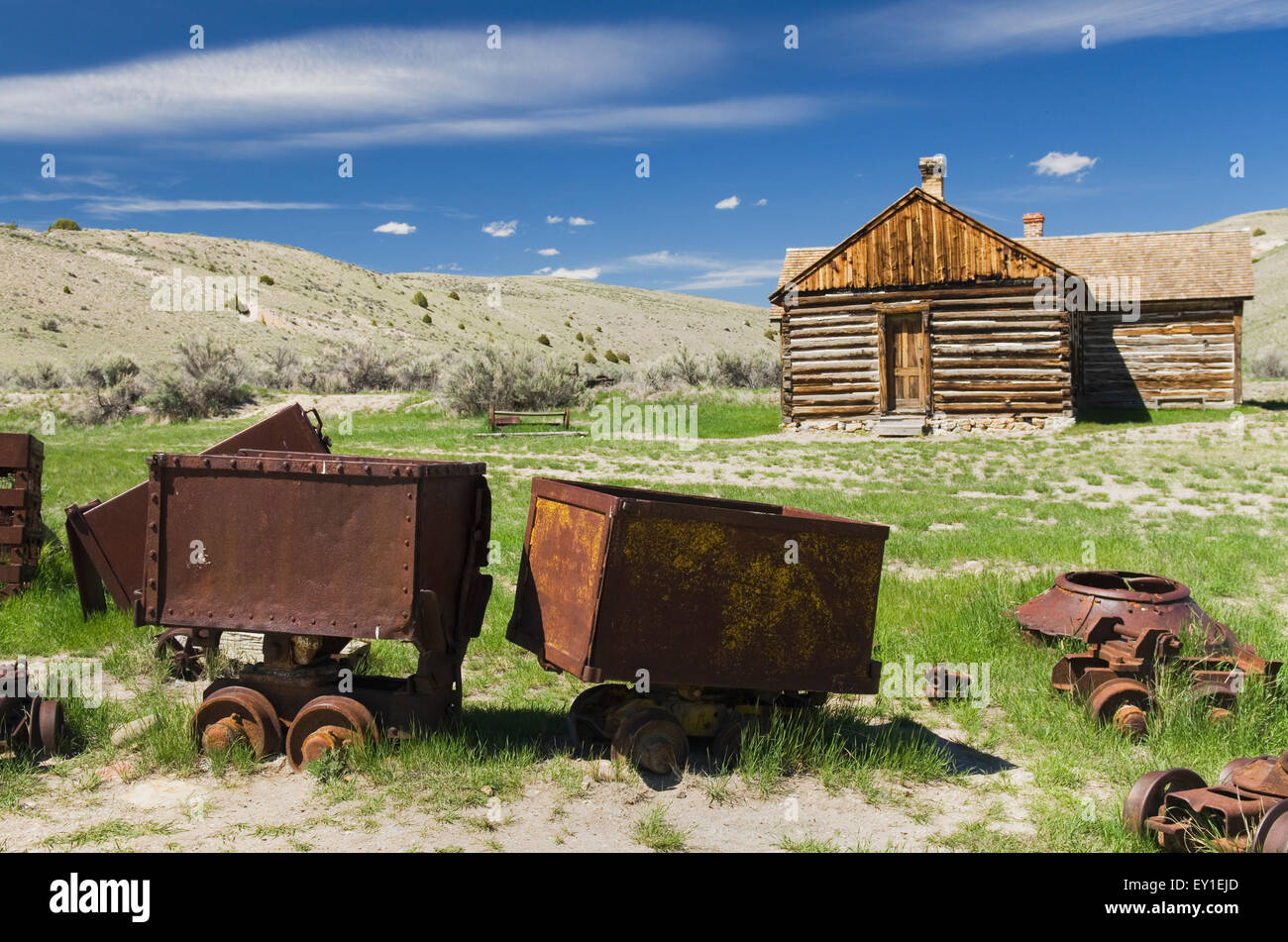 Mining equipment of Historic Bannack State Park Montana Stock Photo - Alamy
