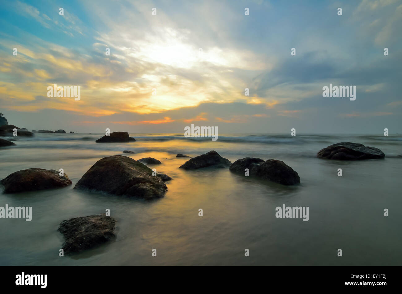 Beautiful landscape when sun rising up Stock Photo - Alamy