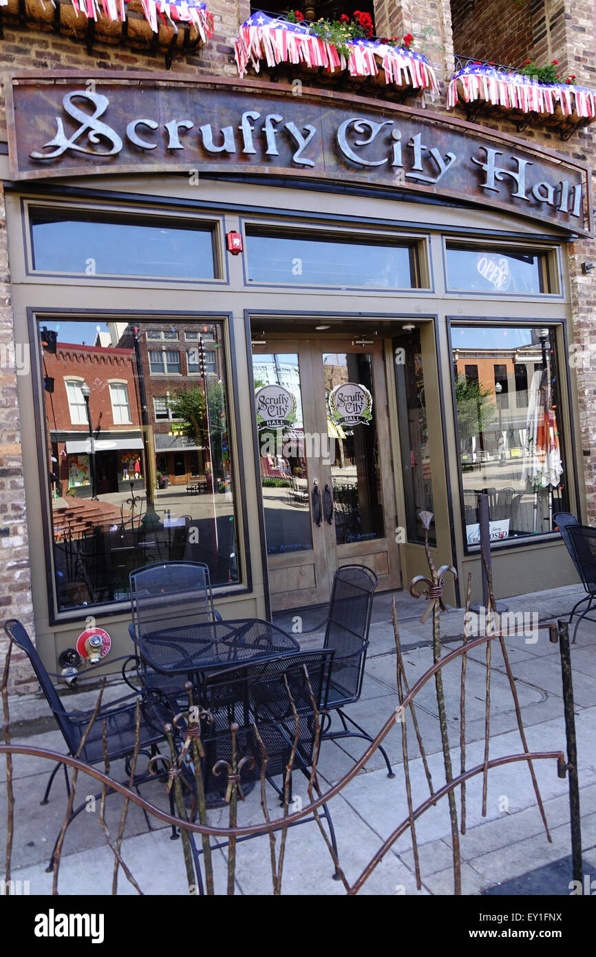 Scruffy City Hall, a music venue, on Market Square, downtown Knoxville ...