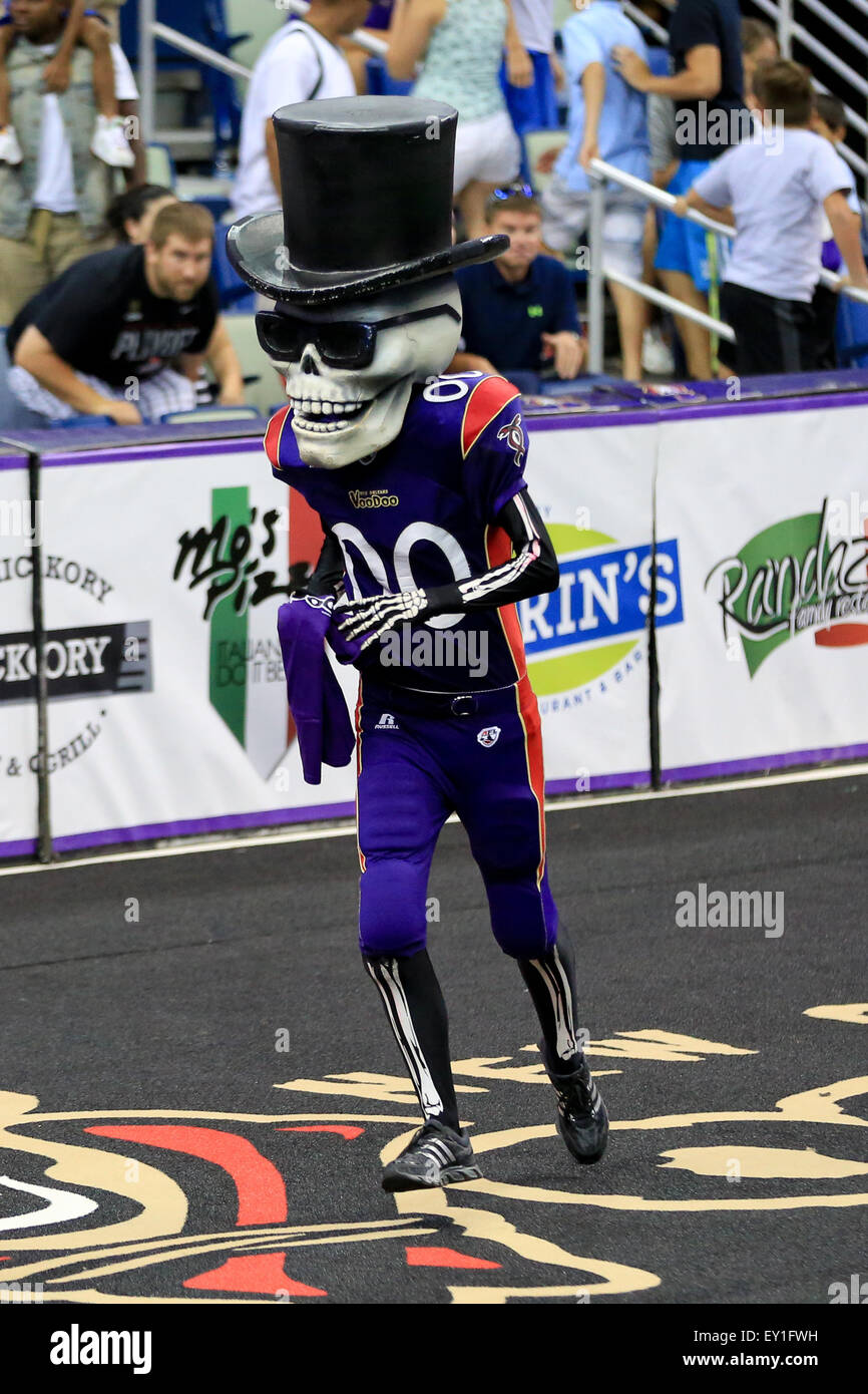 New Orleans, LA, USA. 18th July, 2015. New Orleans VooDoo mascot BONES ...