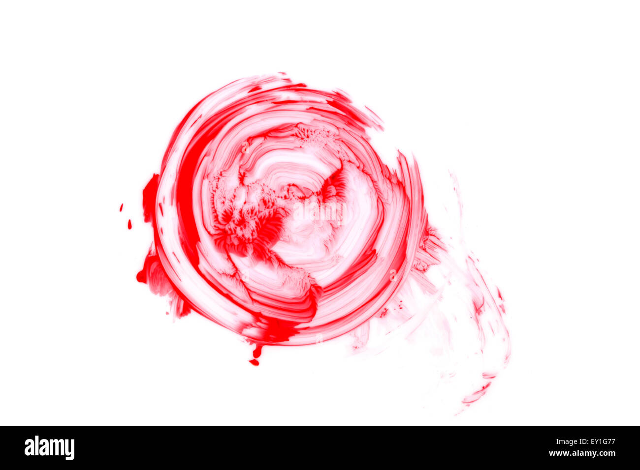 Blood splatter isolated on white background, top view Stock Photo - Alamy