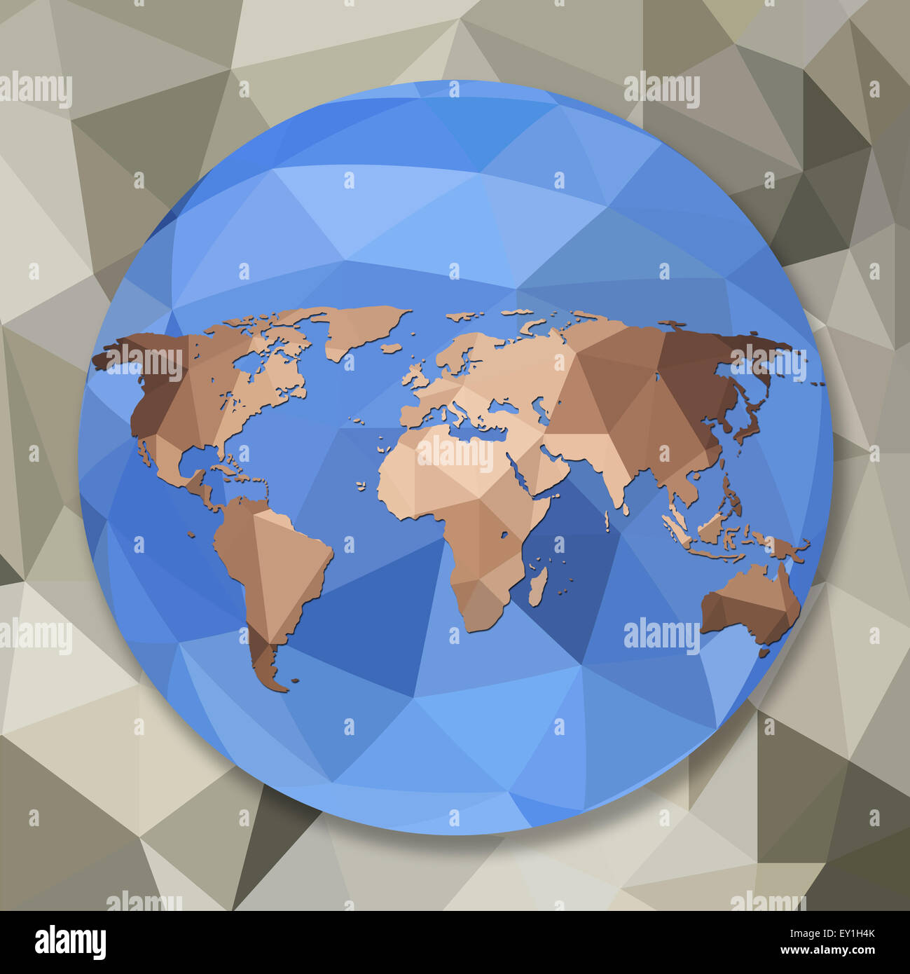 world globe map in polygonal style (Geometric Structure Stock Photo - Alamy