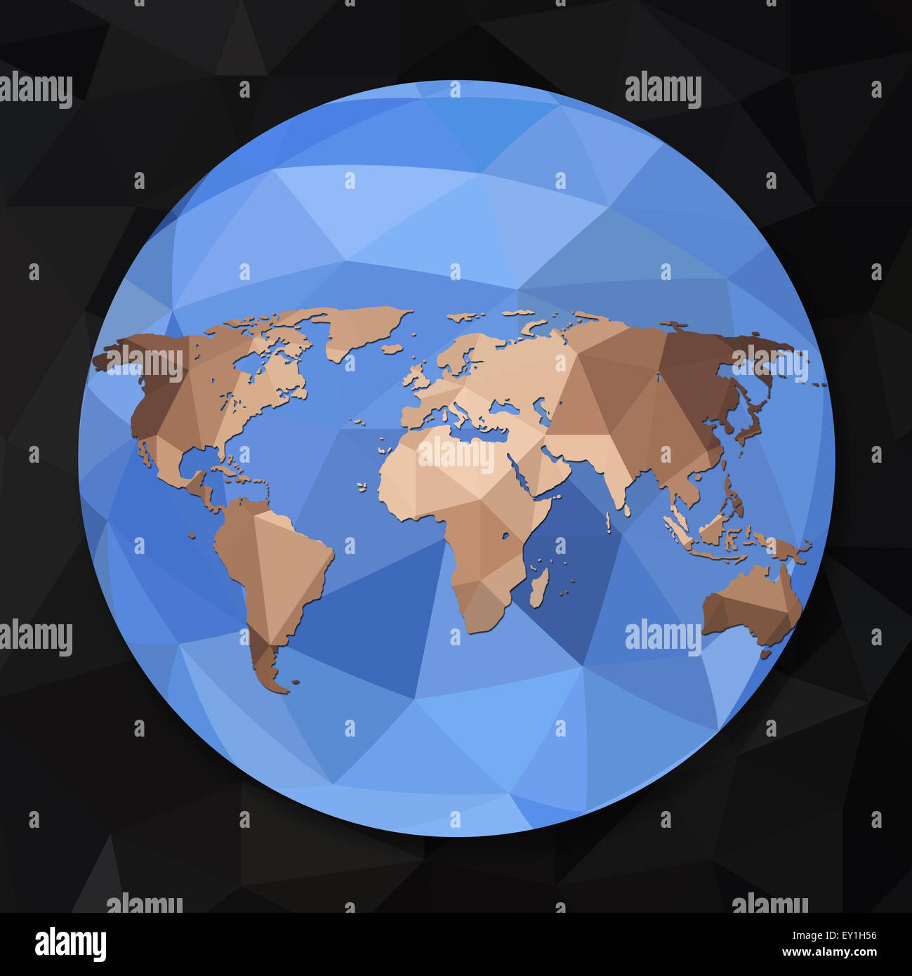 world globe map in polygonal style (Geometric Structure Stock Photo - Alamy