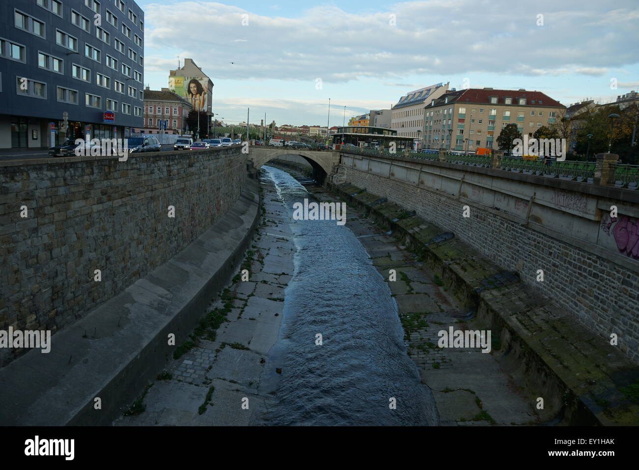 Vienna Austria channel water Stock Photo - Alamy