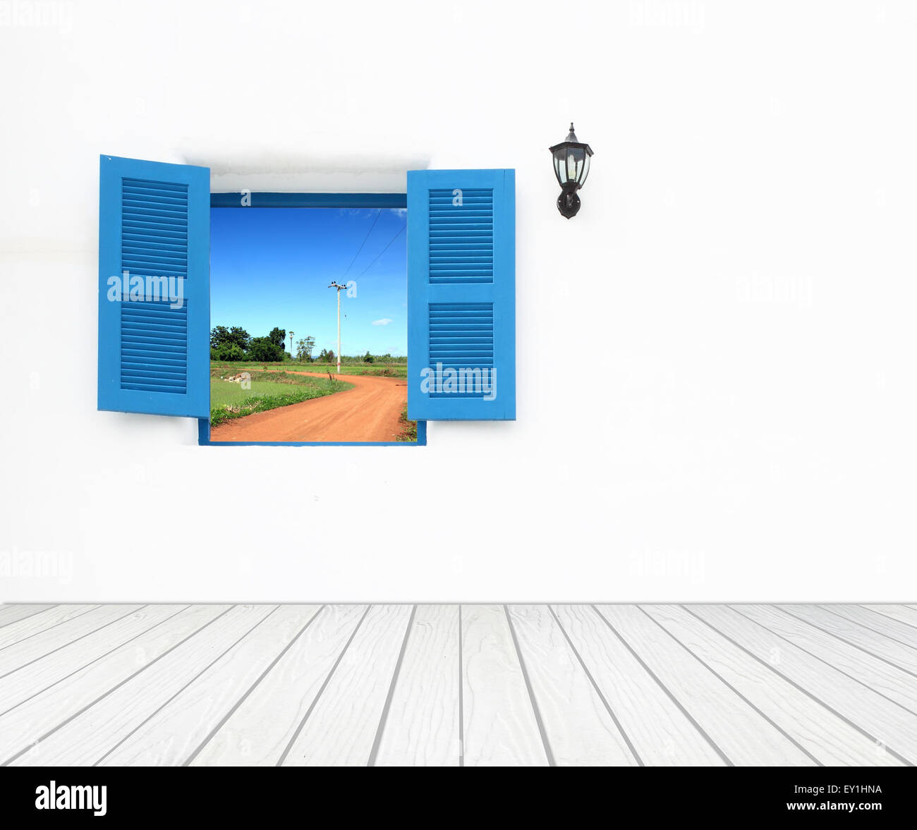 window with wall and wood floor background Stock Photo - Alamy