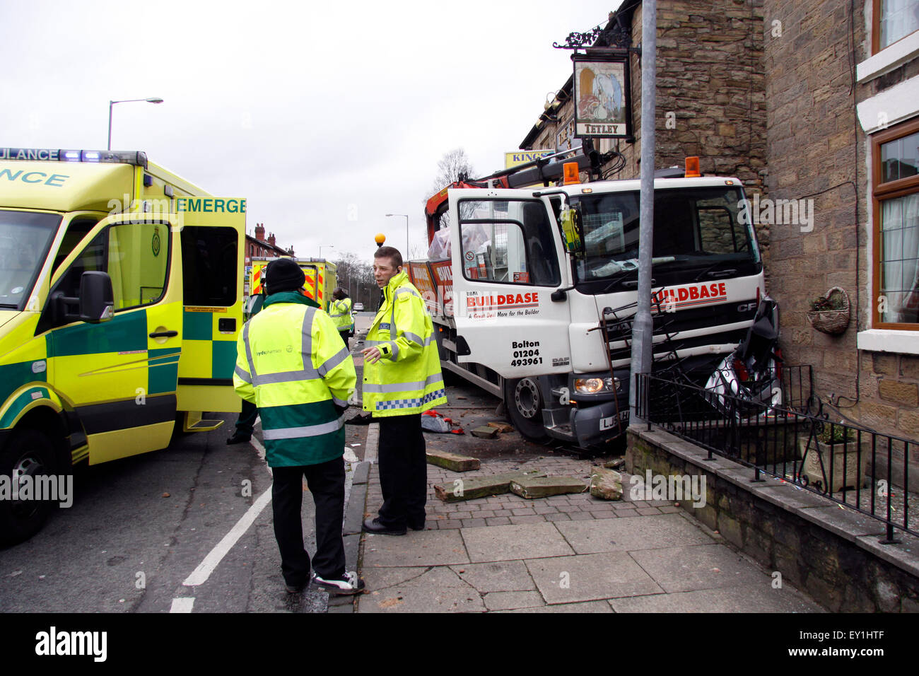 Wrecked sidewalk pavement rta police ambulance hi-res stock photography ...
