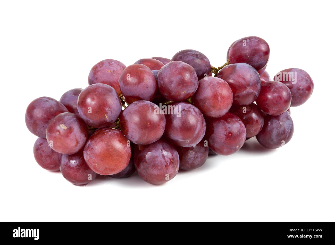 Bunch of red grapes isolated on white background with clipping path ...
