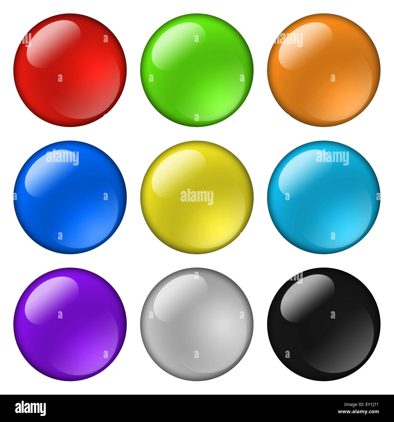Nine black and white buttons hi-res stock photography and images - Alamy