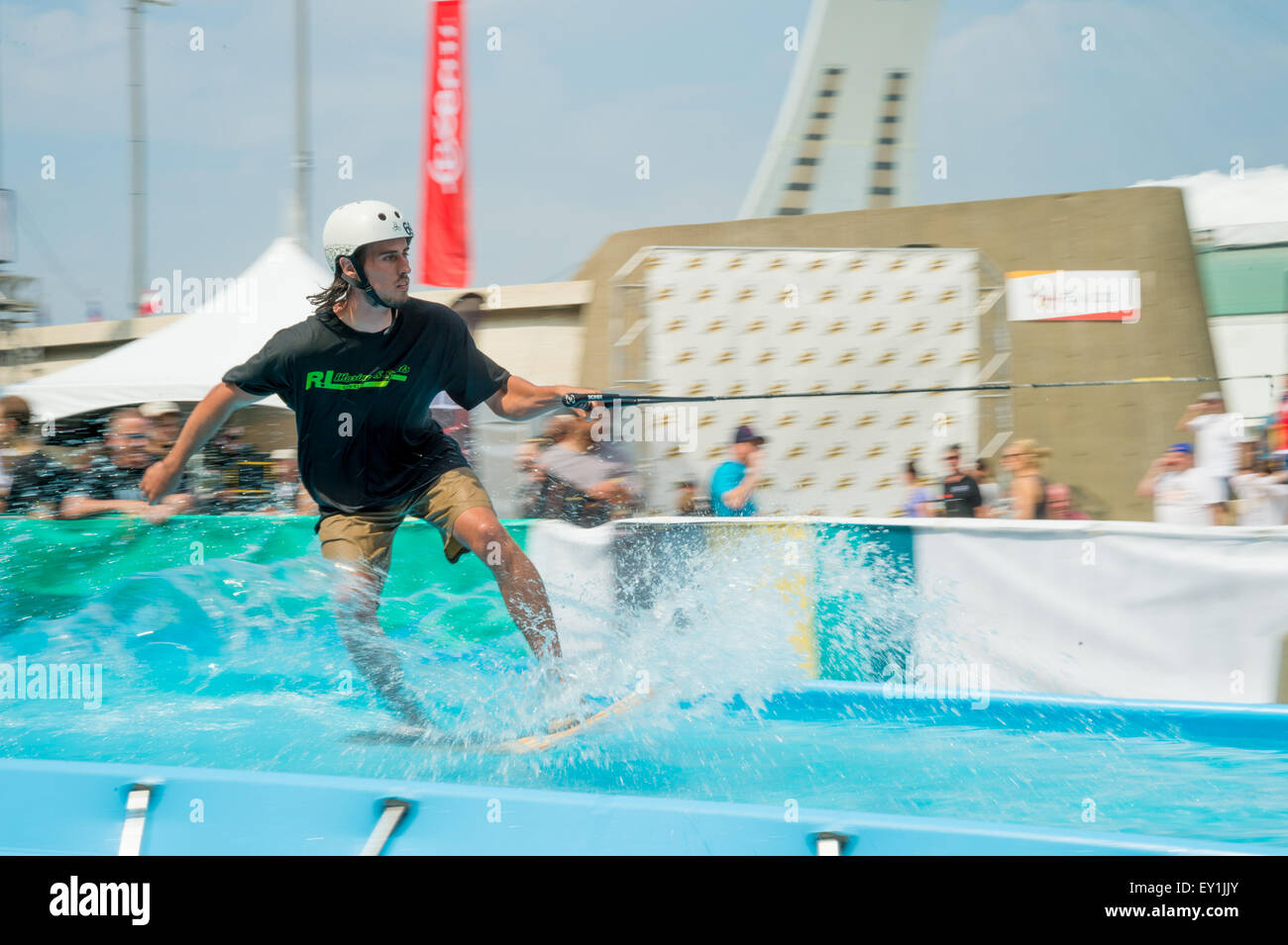 Montreal, Canada. 19th July, 2015. A wakeskater competes during the ...