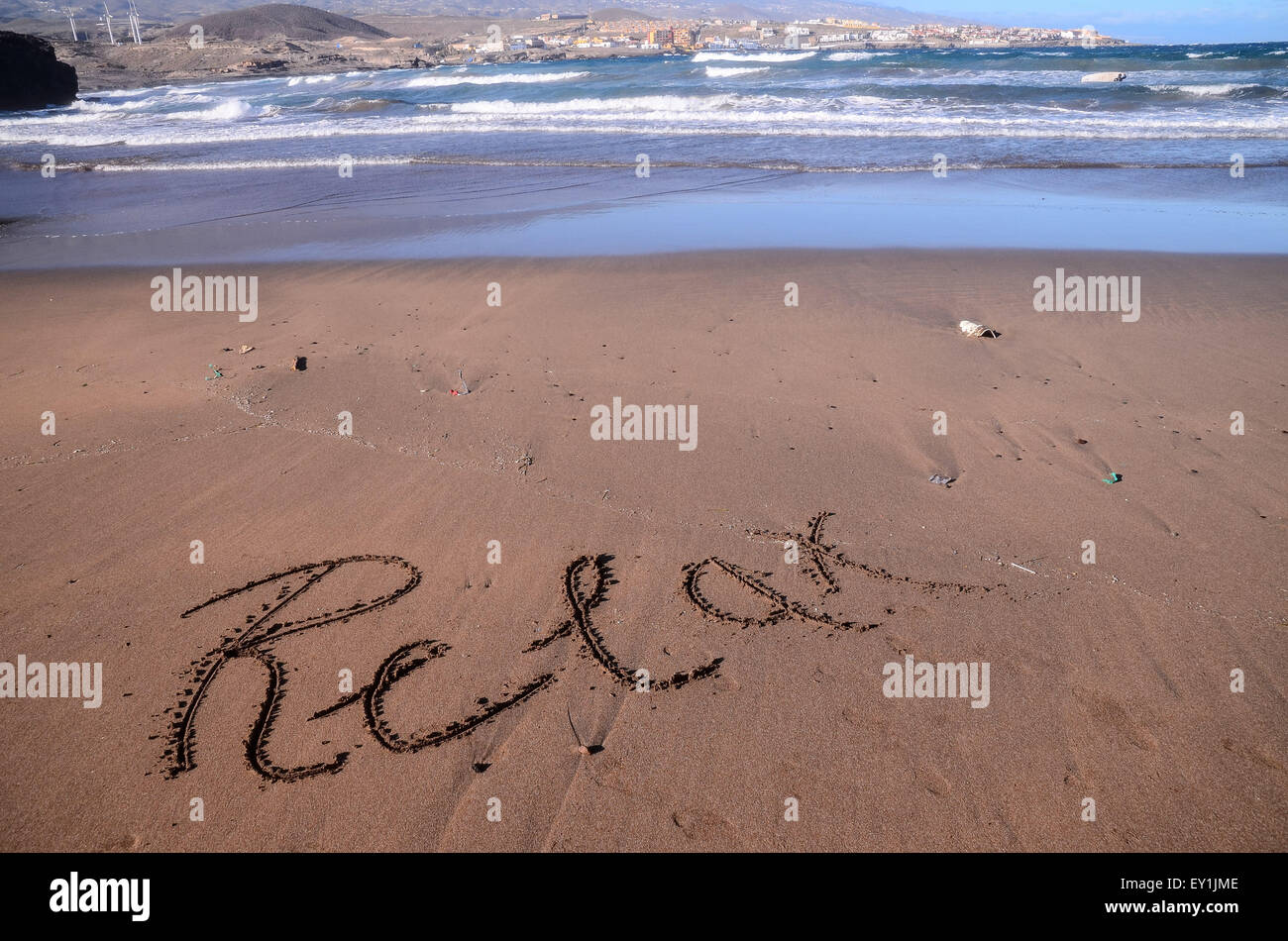 Word Written on the Sand Stock Photo - Alamy