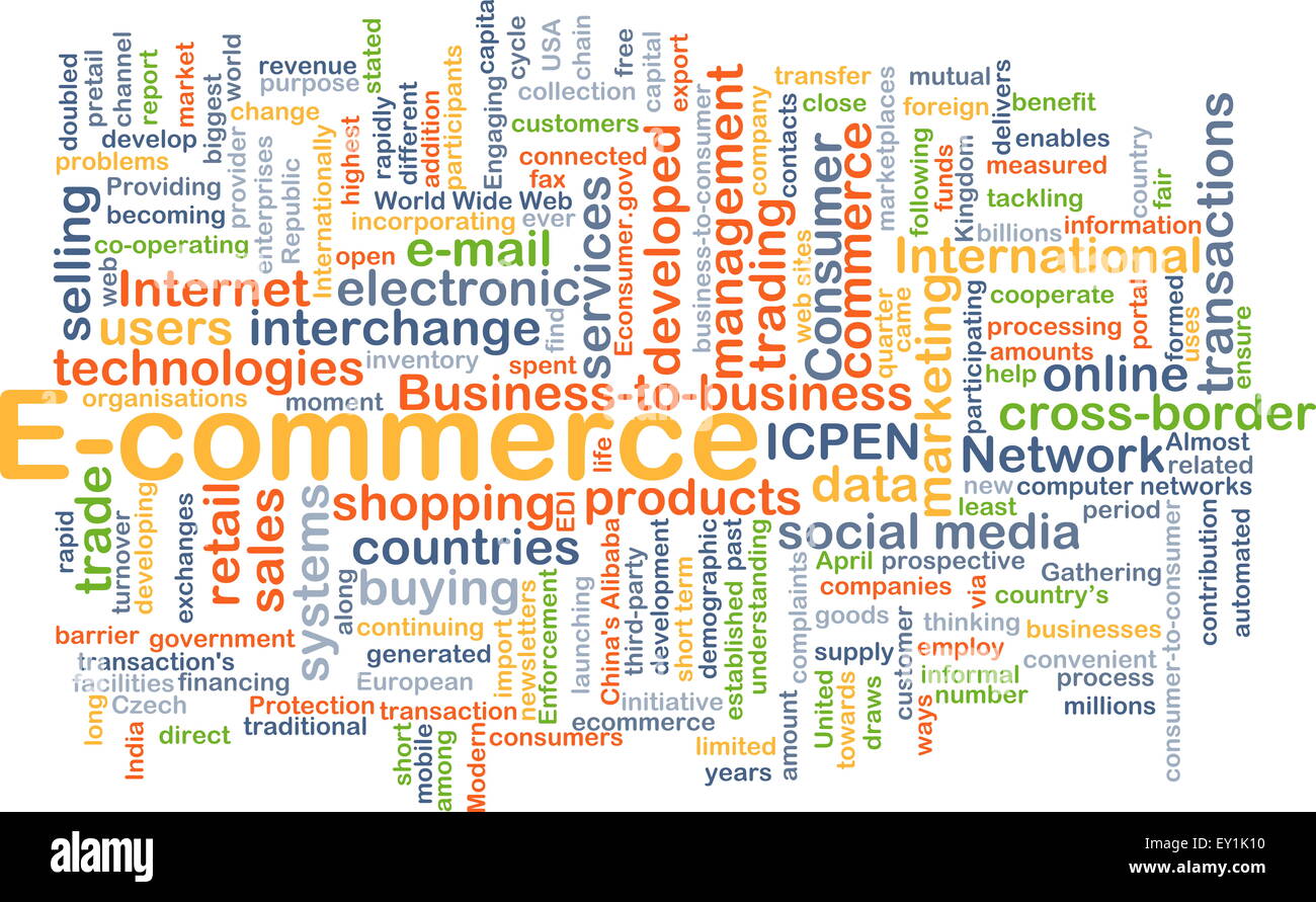 Background concept wordcloud illustration of e-commerce Stock Photo - Alamy