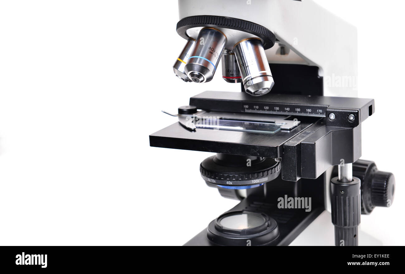 microscope isolated on white background Stock Photo - Alamy