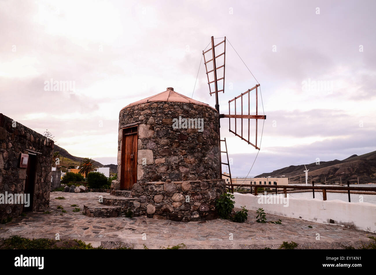 Vintage Wind Mill Stock Photo - Alamy
