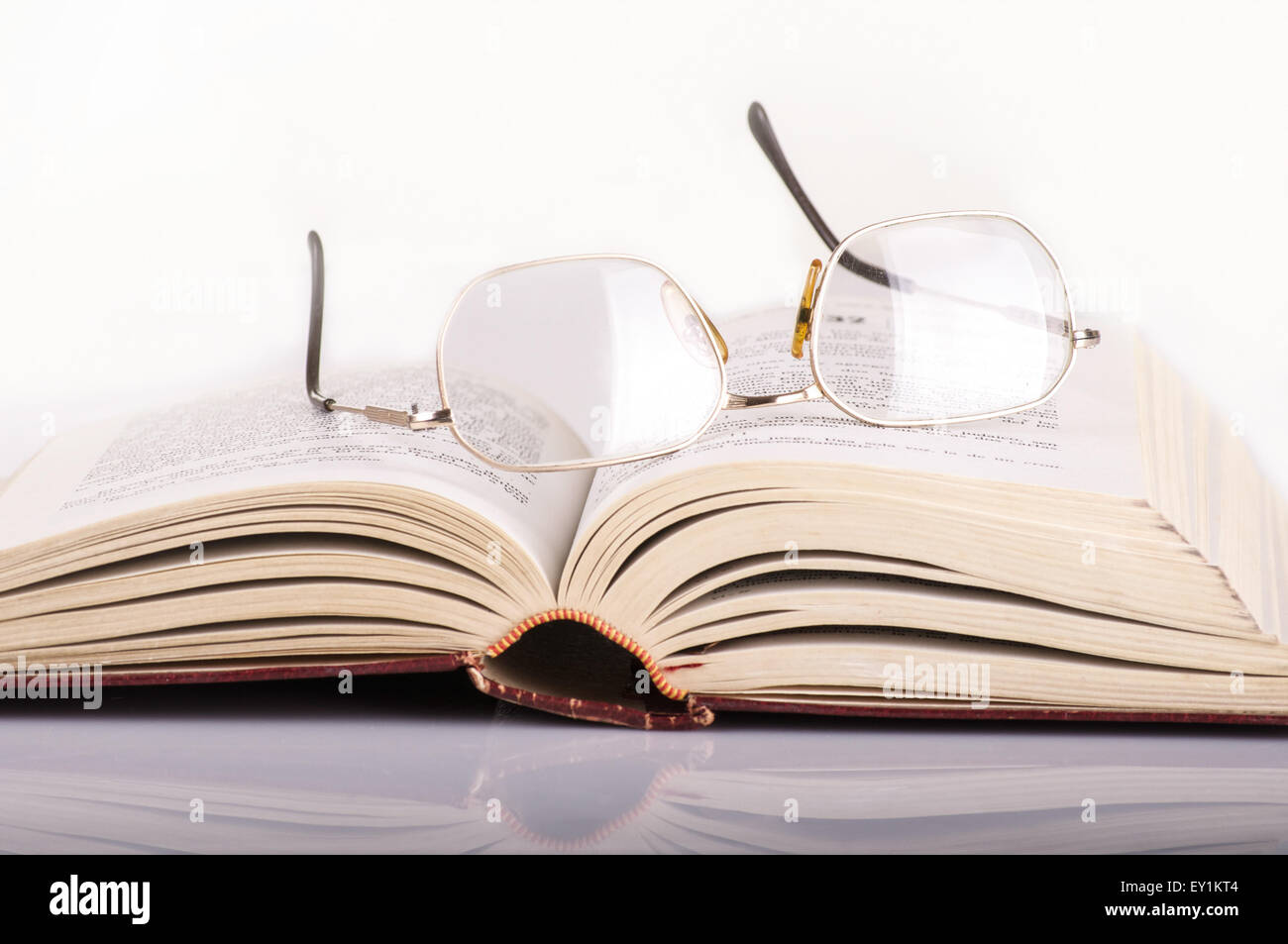 old book with glasses Stock Photo - Alamy