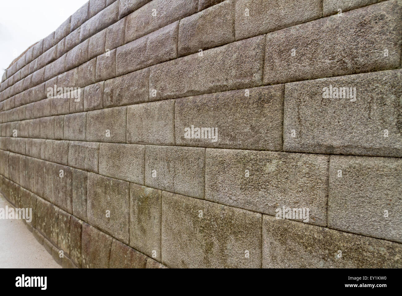 Entrance wall of the Inca temple at the lost city of Machu Picchu, Peru ...