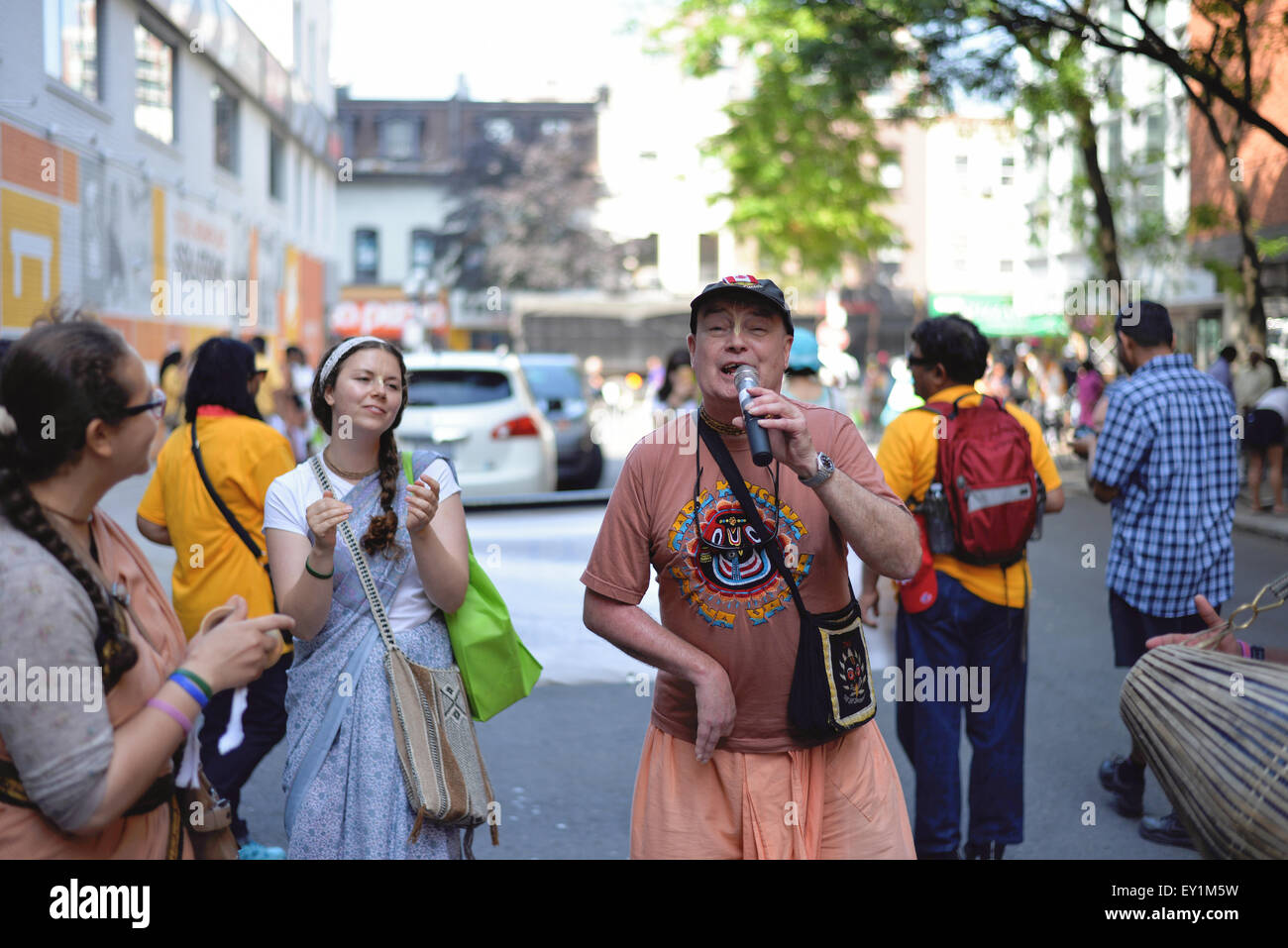 Toronto, Canada. 18th July, 2015. Group of devotees singing during the ...