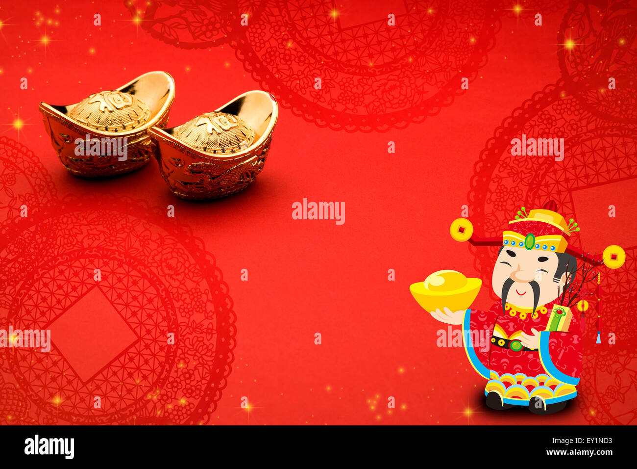 Chinese Money God, Illustration Technique Stock Photo - Alamy
