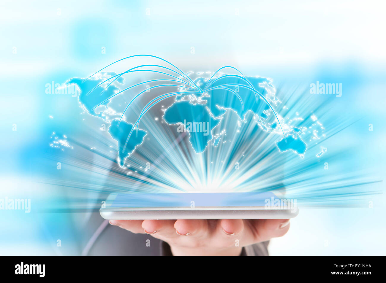 World Map, Digital Tablet Stock Photo - Alamy