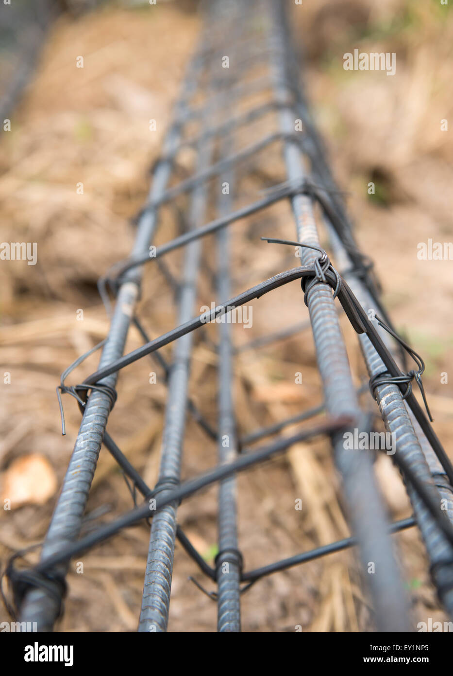 The preparation of the rebar to be structured in a pillar Stock Photo ...