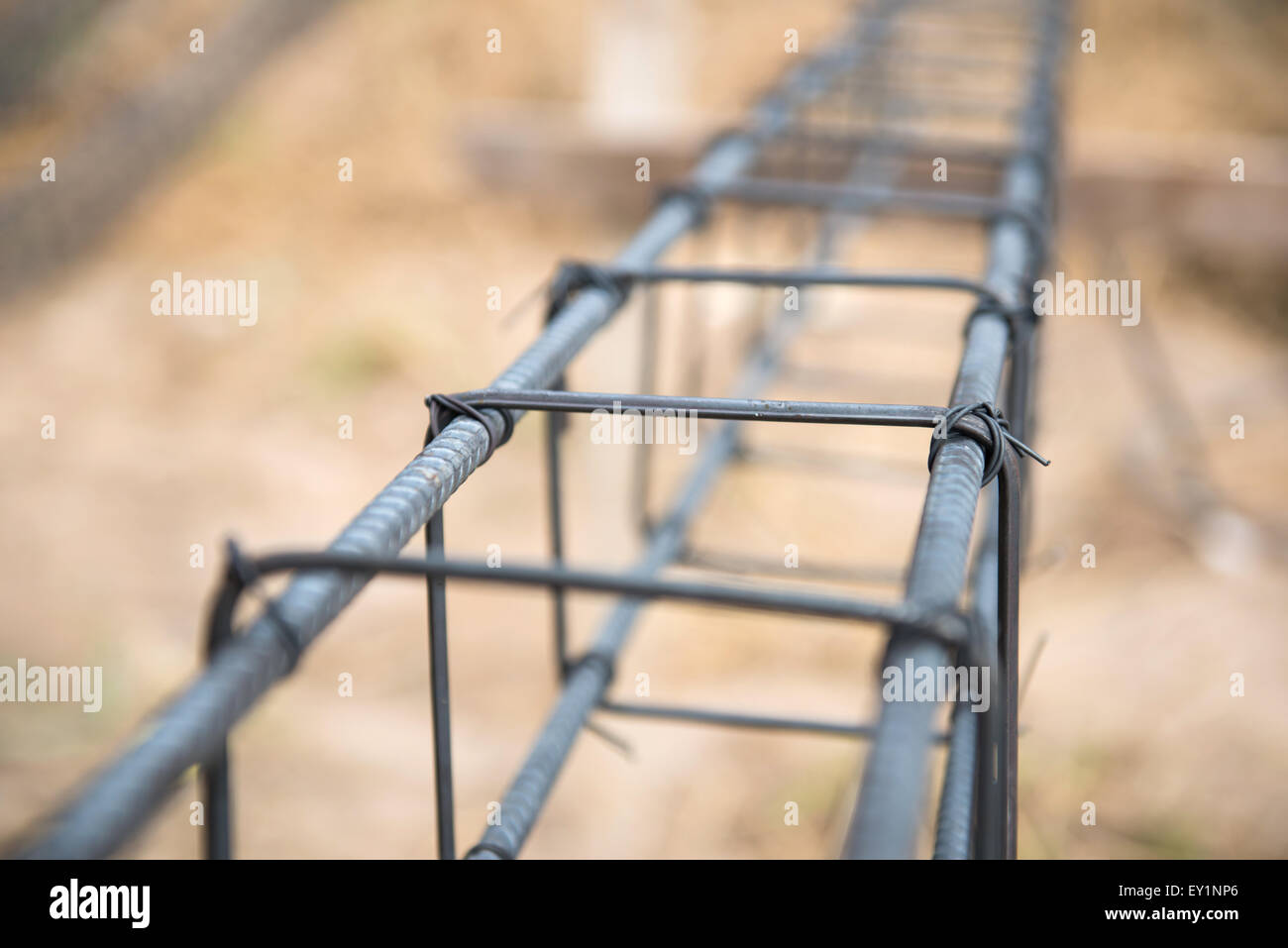 The preparation of the rebar to be structured in a pillar Stock Photo ...