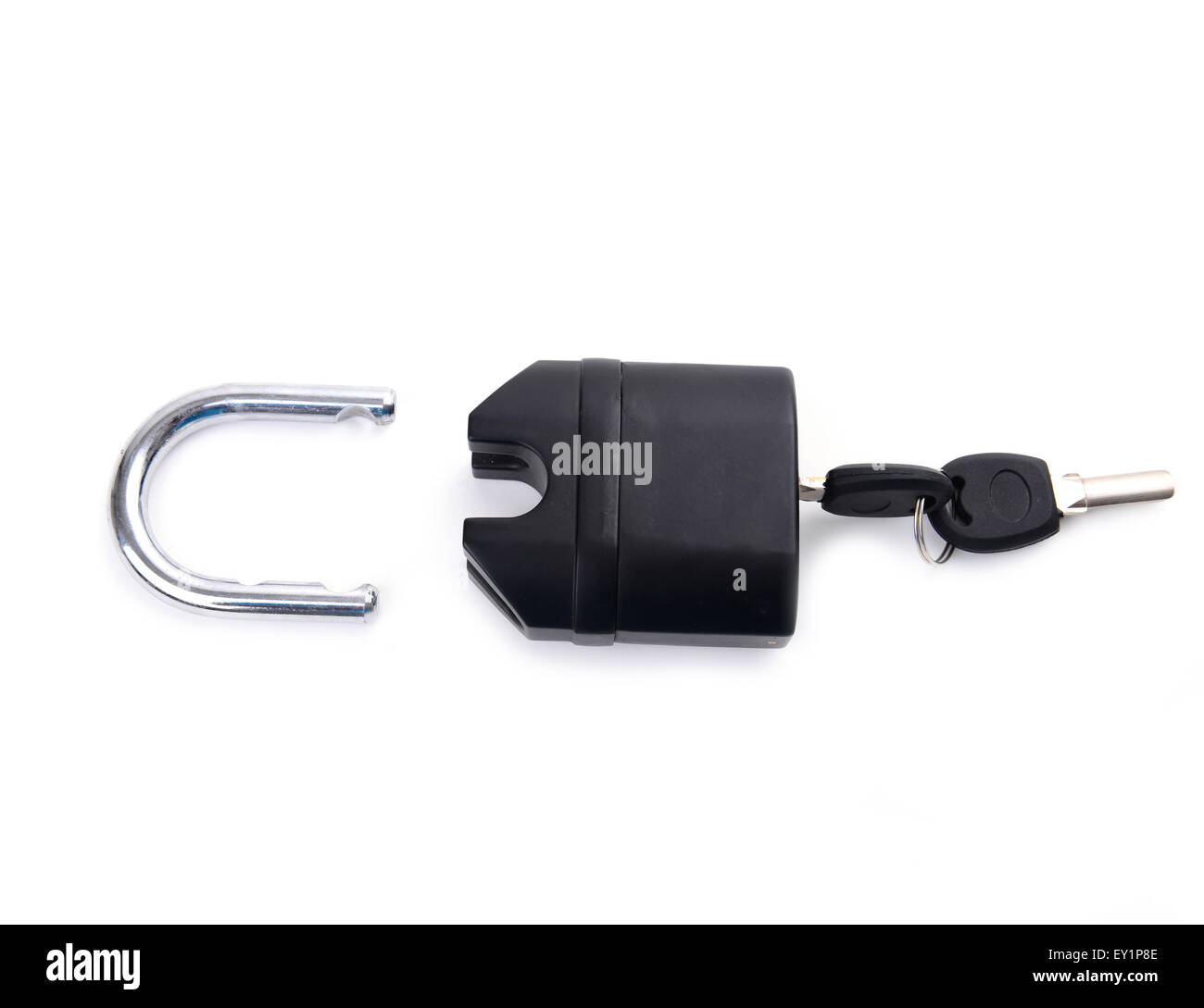 padlock with key isolated on white background Stock Photo - Alamy