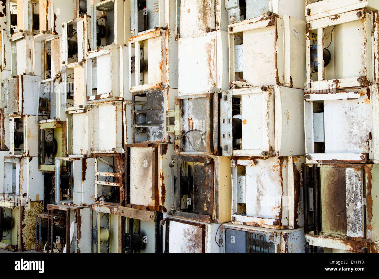 reduce, reuse, recycle of refrigerators area of a recycling plant Stock ...