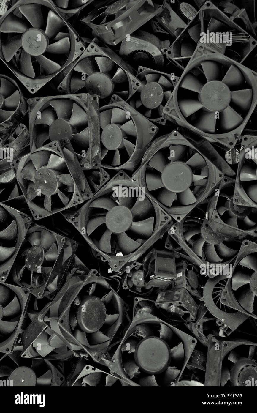 grounp of Computer fans background ready for recycling Stock Photo - Alamy