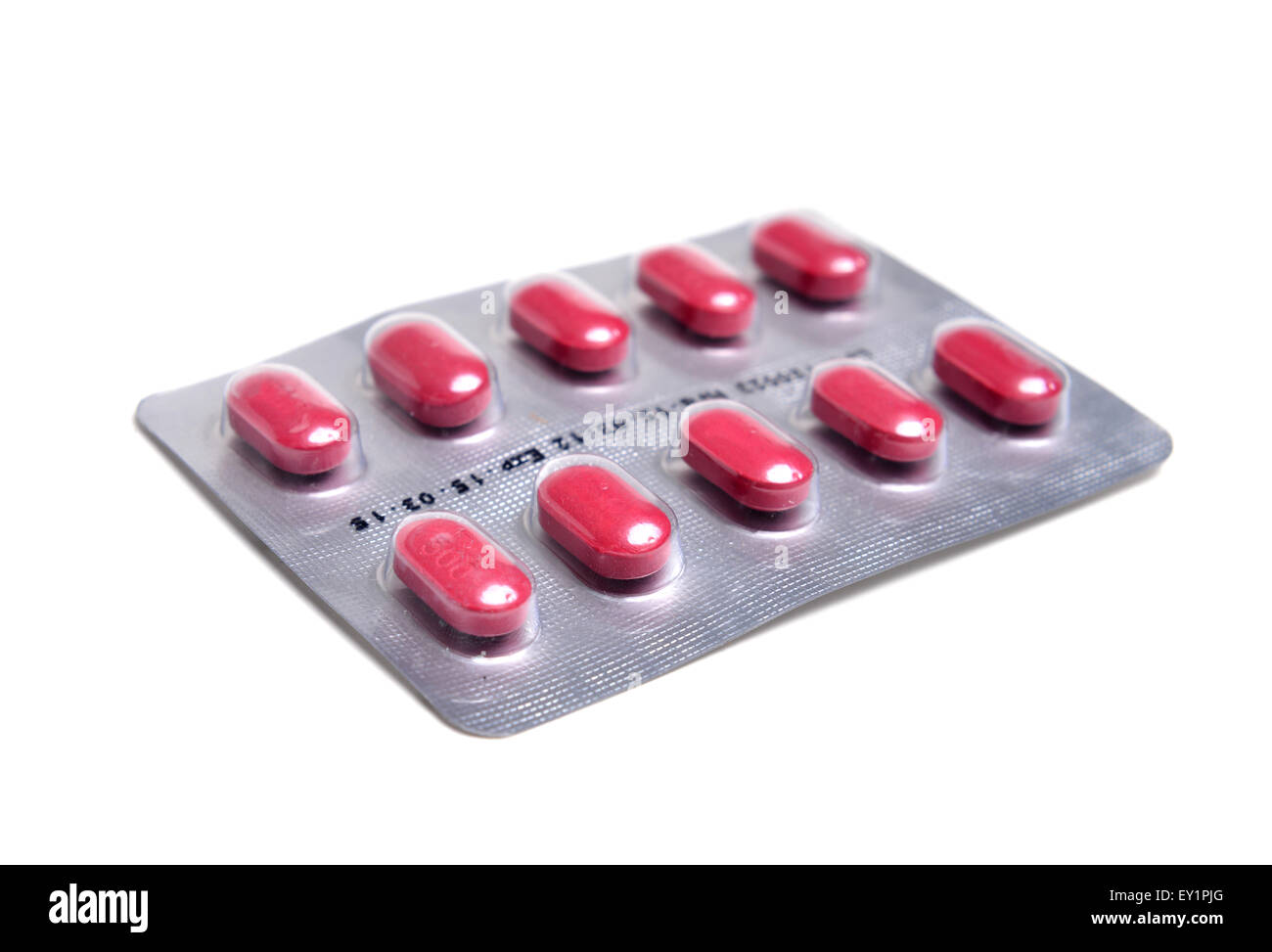 One packs of pills isolated on white background Stock Photo - Alamy