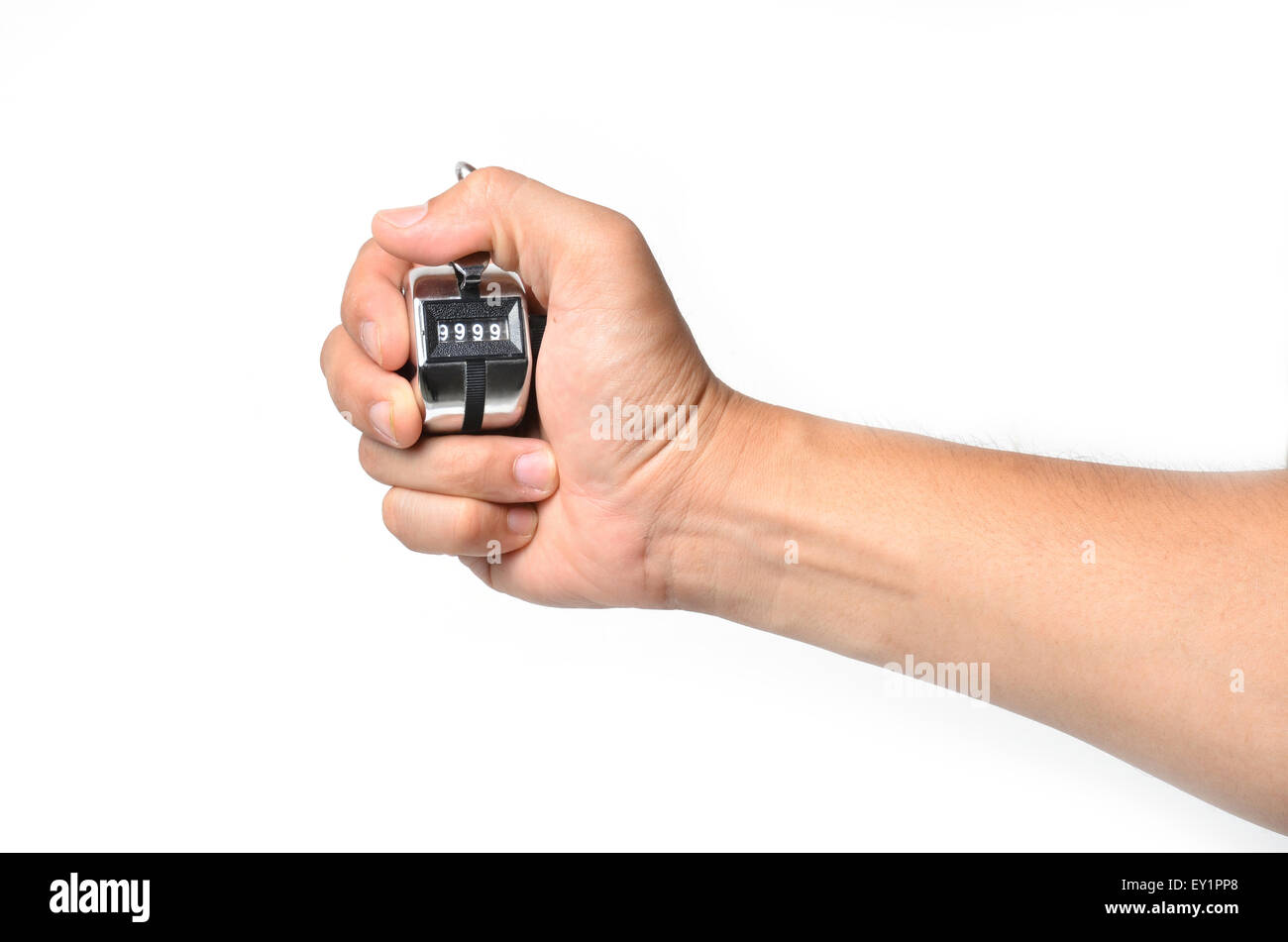 hanad hold counter equipment isolated on white background Stock Photo ...