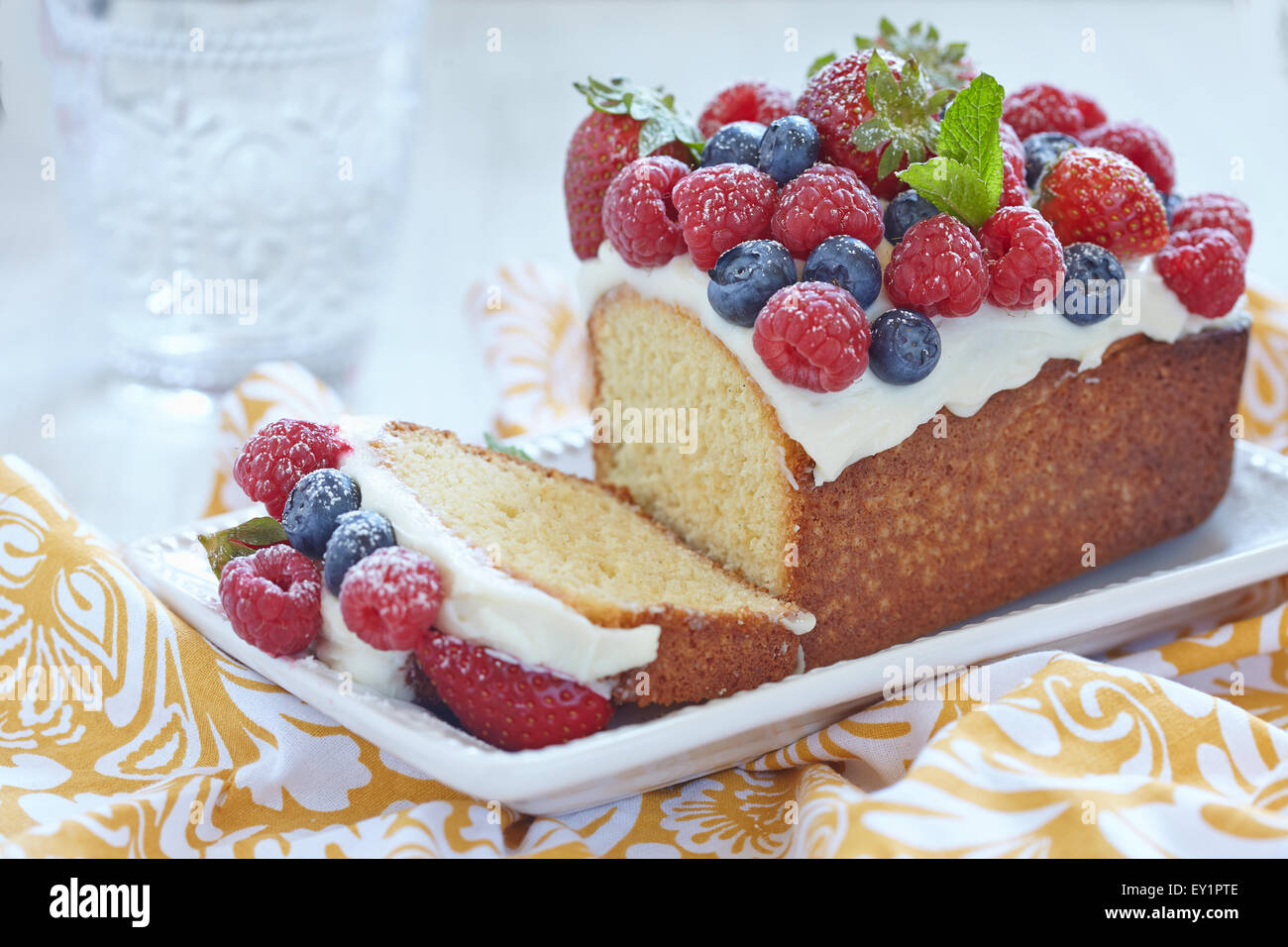 Berry cake with strawberry, raspberry and blueberry Stock Photo - Alamy